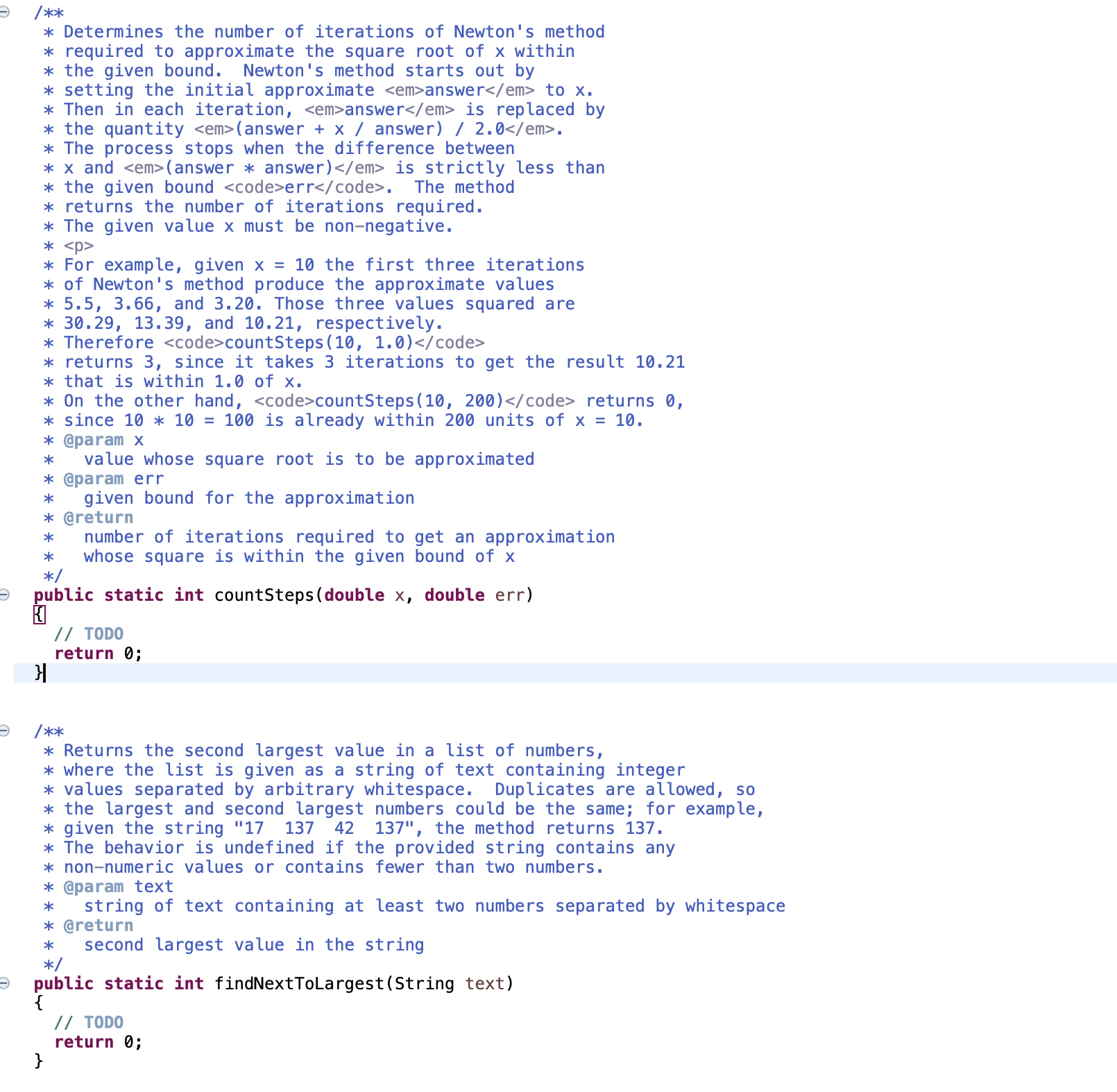 Solved In Java please If you have trouble with countMatches, | Chegg.com