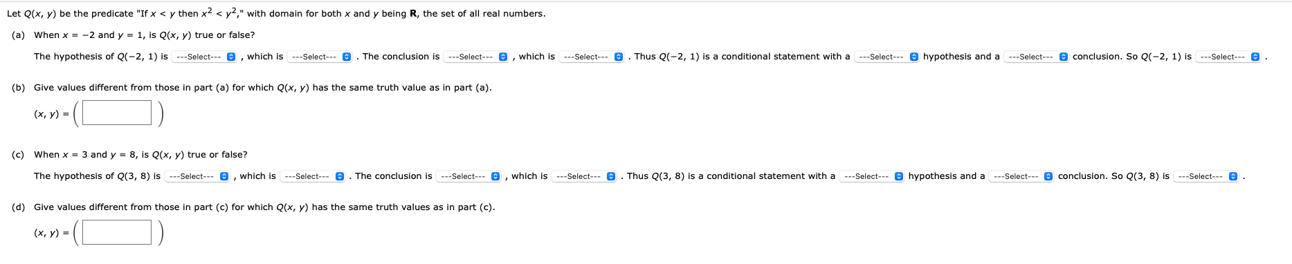 Solved Let Q(x,y) be the predicate "If x | Chegg.com