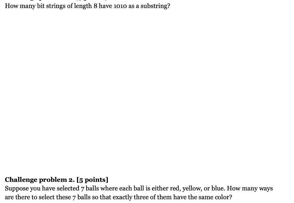 Solved How many bit strings of length 8 have 1010 as a | Chegg.com