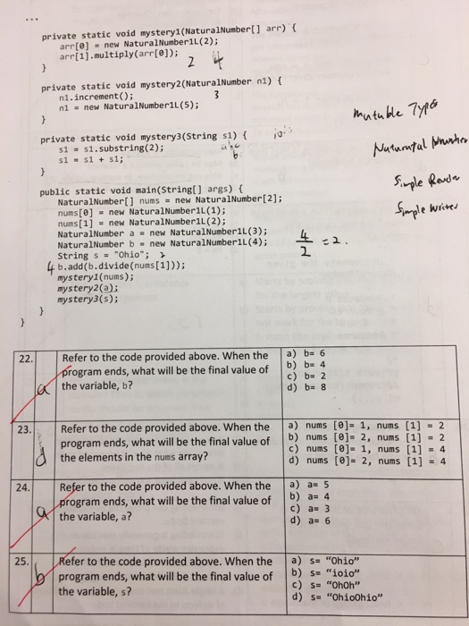 Solved Private static void mystery 1(Natural Number[] arr) { | Chegg.com