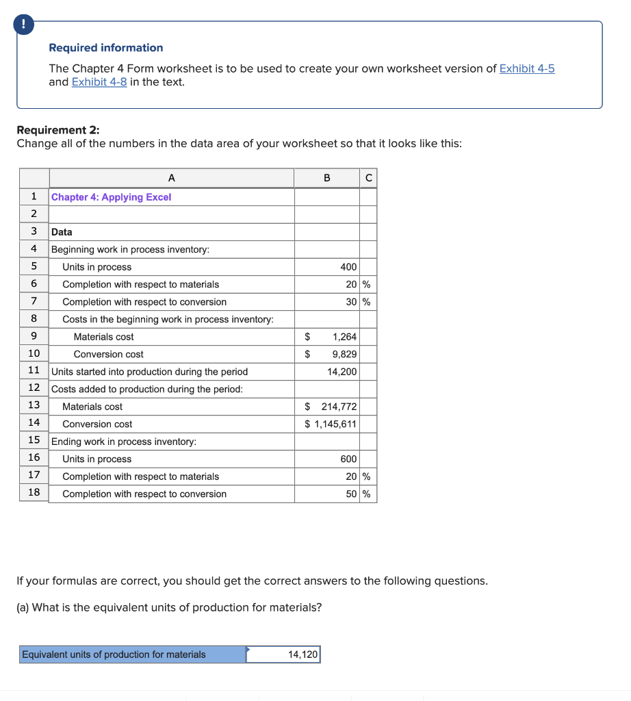 Solved Required information The Chapter 4 Form worksheet is | Chegg.com