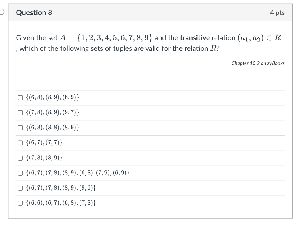 Solved Given the set A={1,2,3,4,5,6,7,8,9} and the | Chegg.com