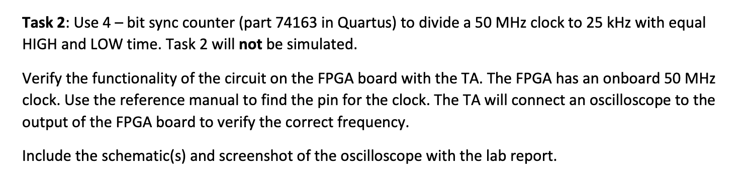 Solved Task 2: Use 4 - bit sync counter (part 74163 in | Chegg.com