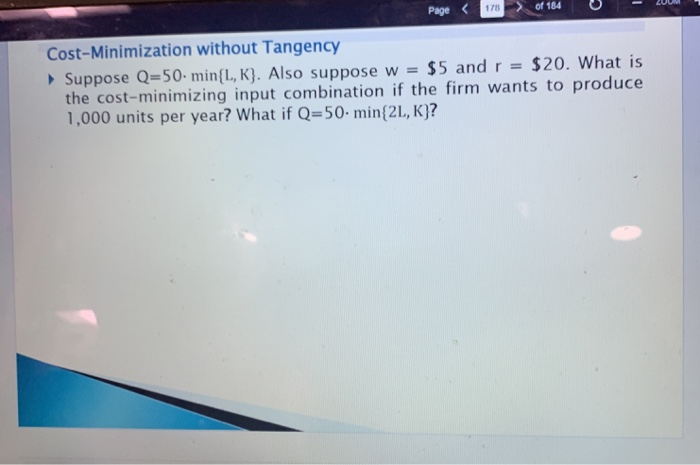 Solved Page 17 of 184 -200 Cost-Minimization without | Chegg.com