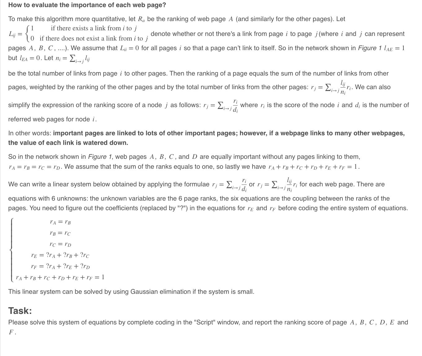 Solved The importance of a web page is measured by the | Chegg.com