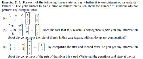 Solved Exercise 21.3. For each of the following linear | Chegg.com