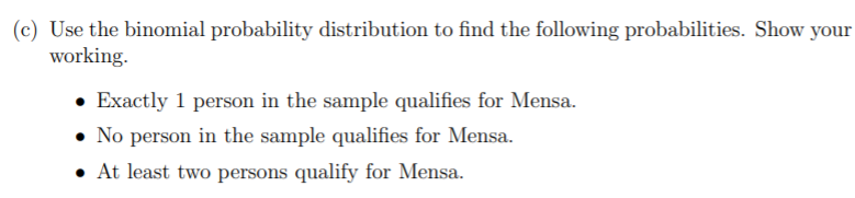 Solved Mensa is a club for people who have high IQ scores. | Chegg.com