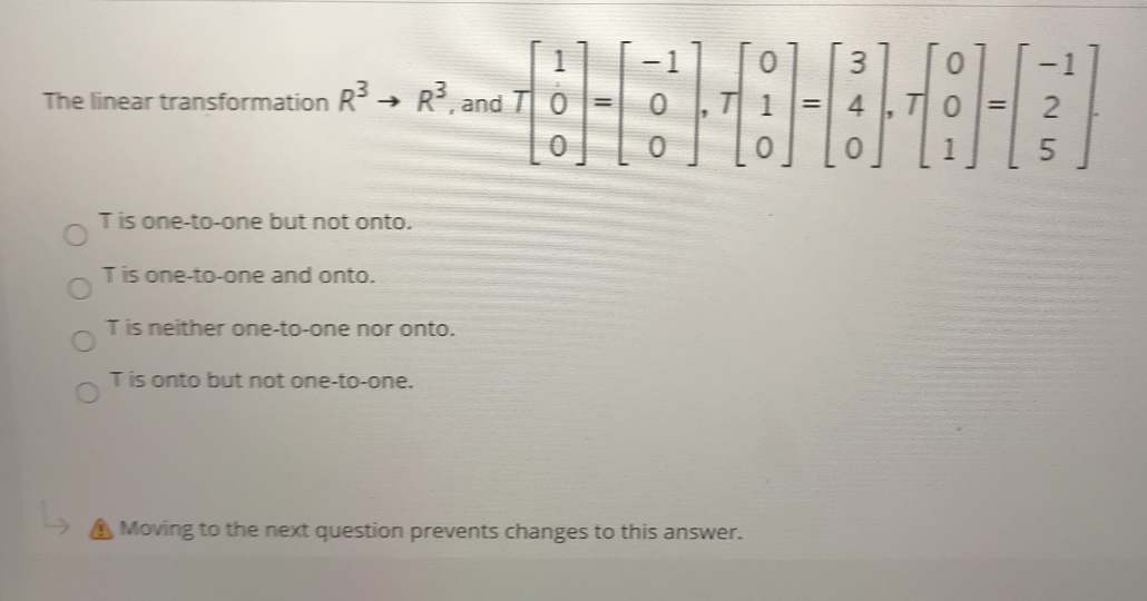 Solved The linear transformation R3 → R3, and T 0 = OL | Chegg.com