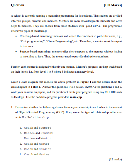 Solved 2. The problem given above involves several OOP | Chegg.com