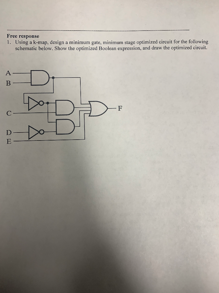 Solved Using a K-map, design a minimum gate, minimum stage | Chegg.com