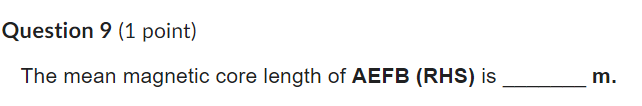 Solved A magnetic core is shown below. Question 7 (1 point) | Chegg.com