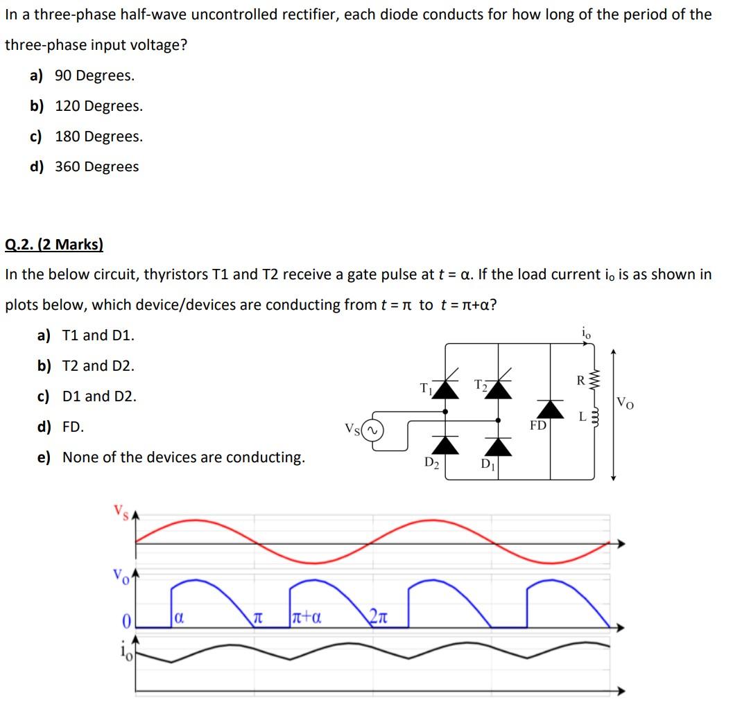 [Solved]: In a three-phase half-wave uncontrolled rectifie