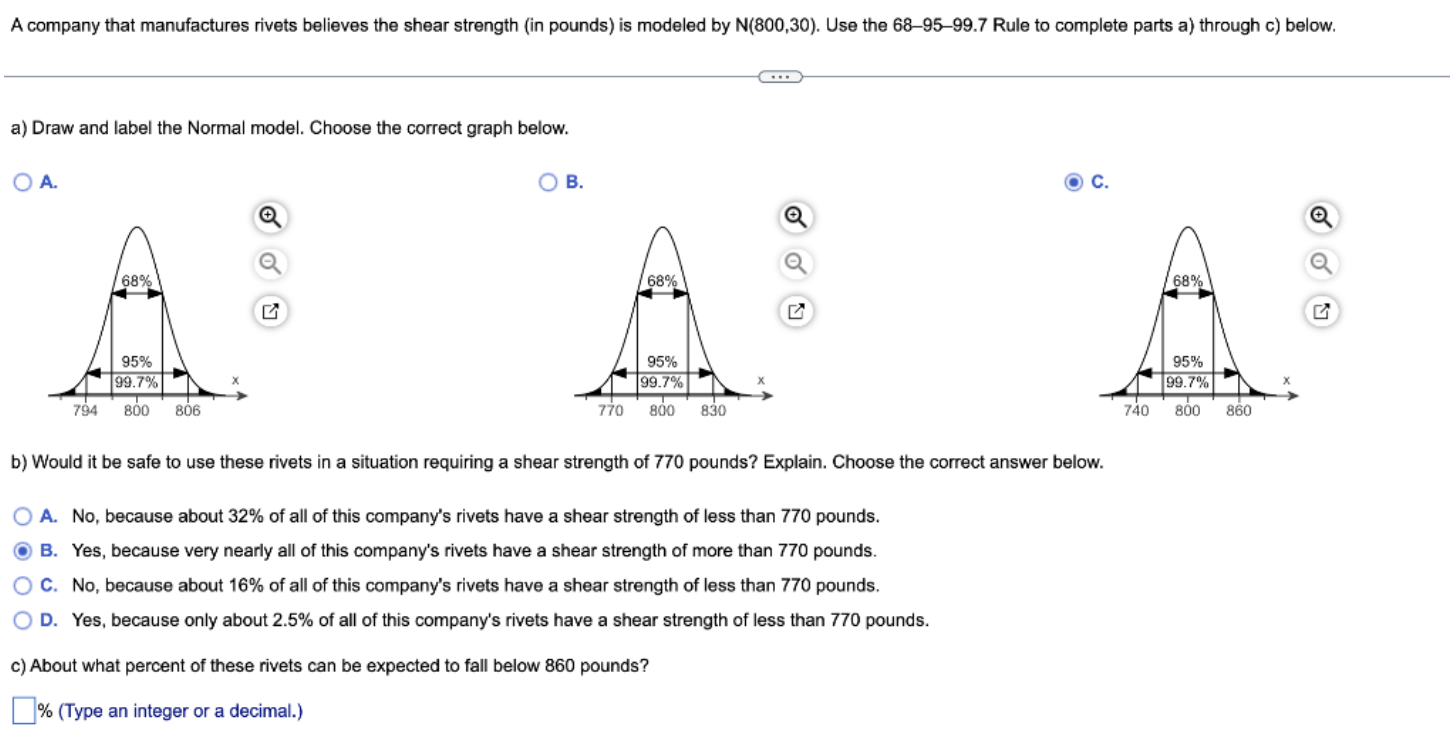 Solved a) Draw and label the Normal model. Choose the | Chegg.com
