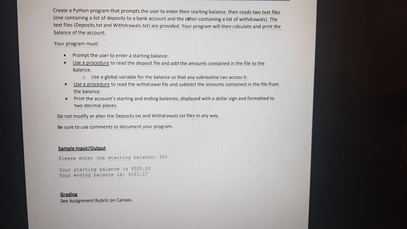 Solved Create a Python program that prompts the user to | Chegg.com