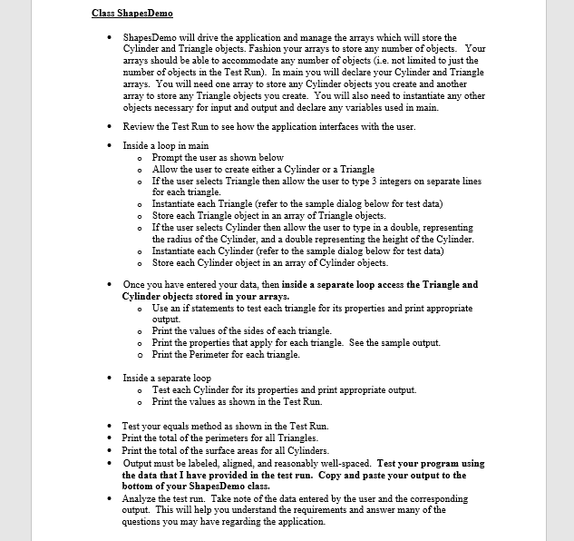 Solved Write a class called Triangle that can be used to | Chegg.com