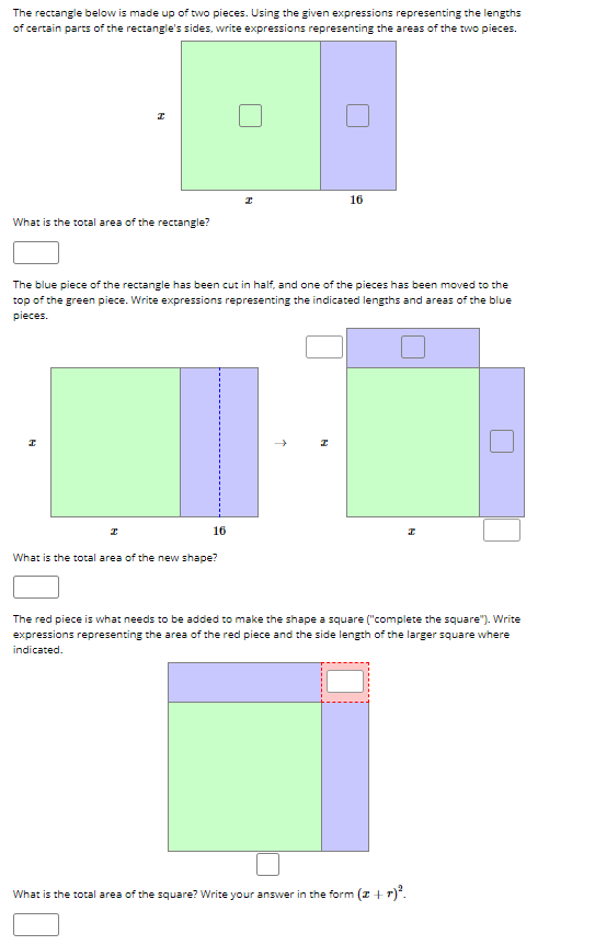 Solved The rectangle below is made up of two pieces. Using | Chegg.com