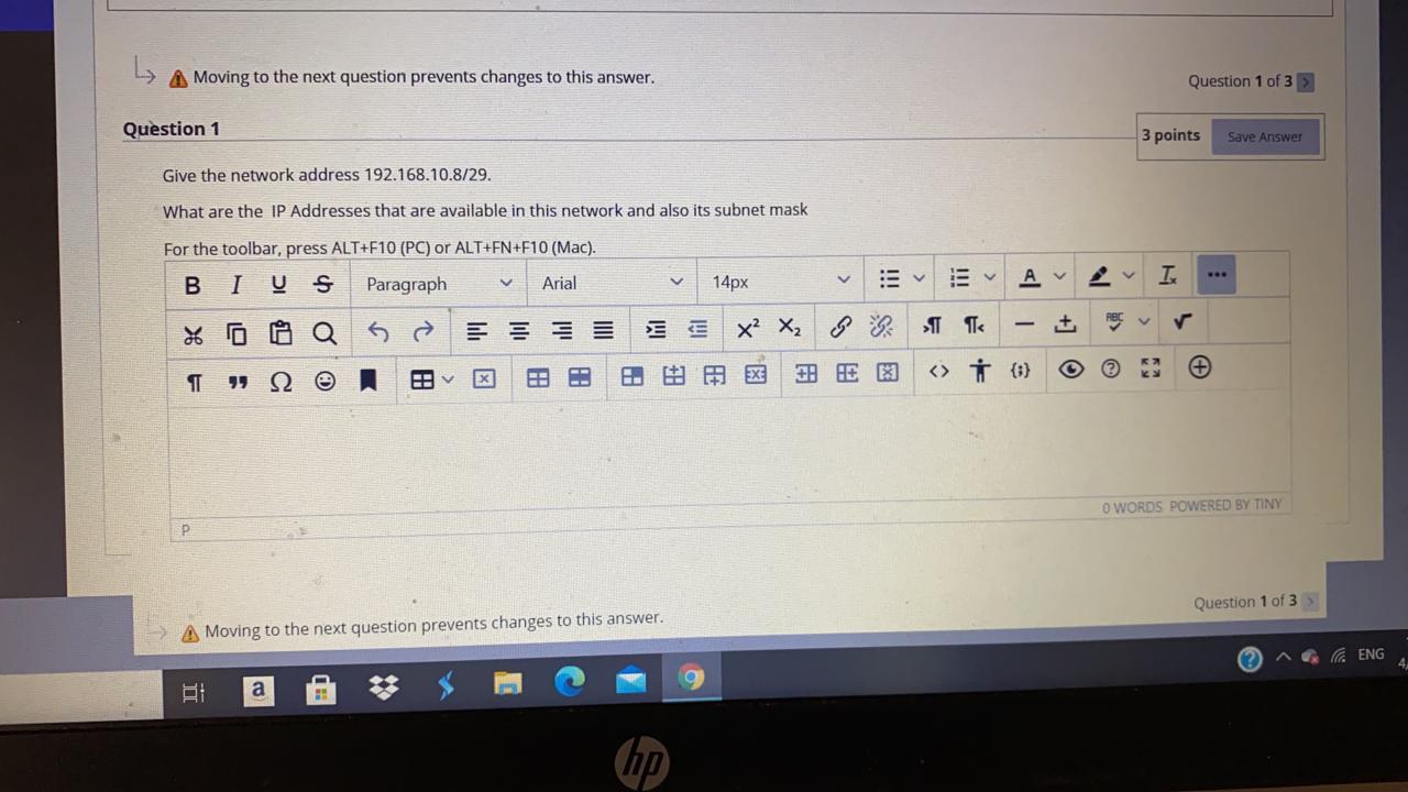 Solved Question 1 2 points Save Answ Given the network | Chegg.com