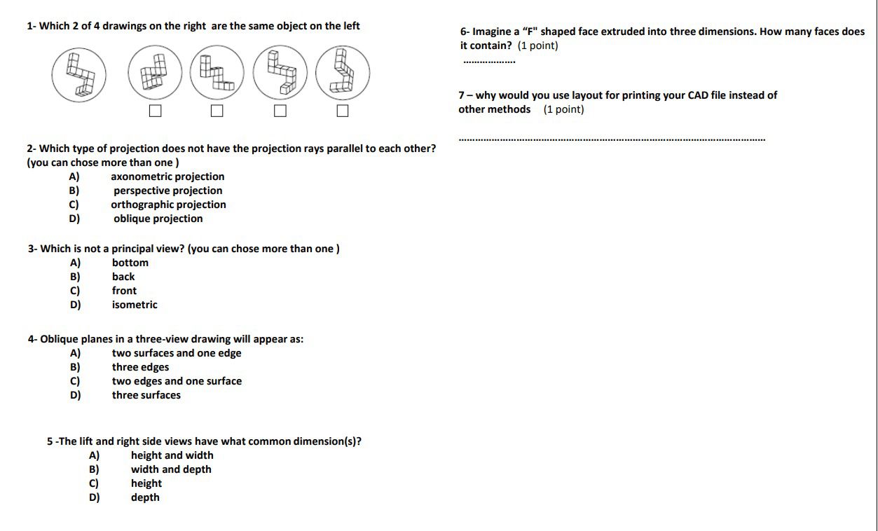 Solved 1- Which 2 of 4 drawings on the right are the same | Chegg.com