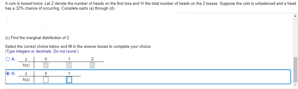 Solved A coin is tossed twice. Let Z denote the number of | Chegg.com