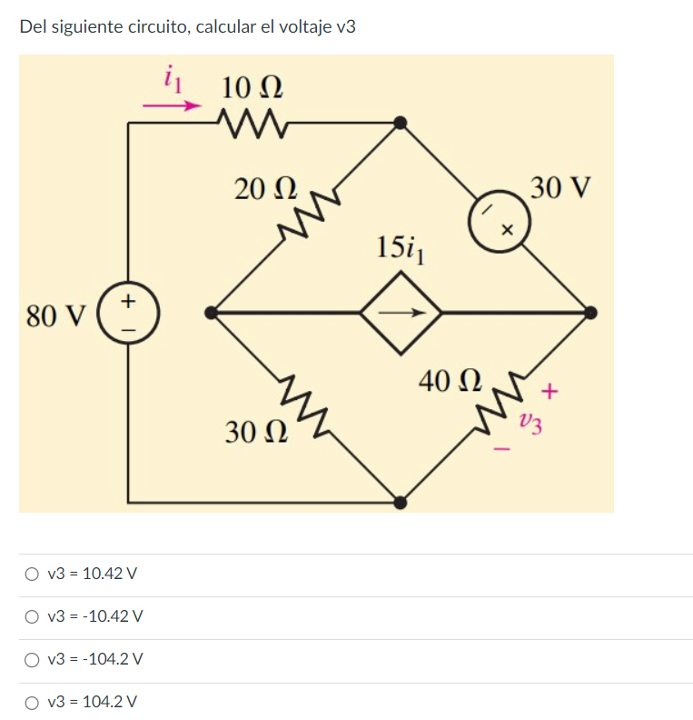 Solved Del siguiente circuito, calcular el voltaje v3 | Chegg.com