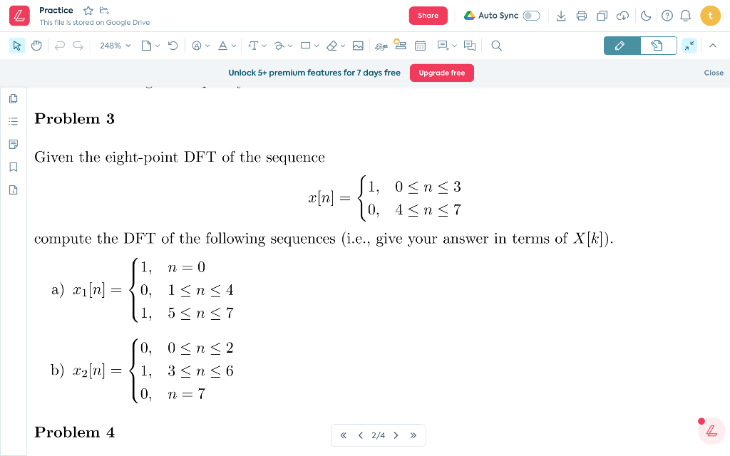 Solved Given the eight-point DFT of the sequence | Chegg.com