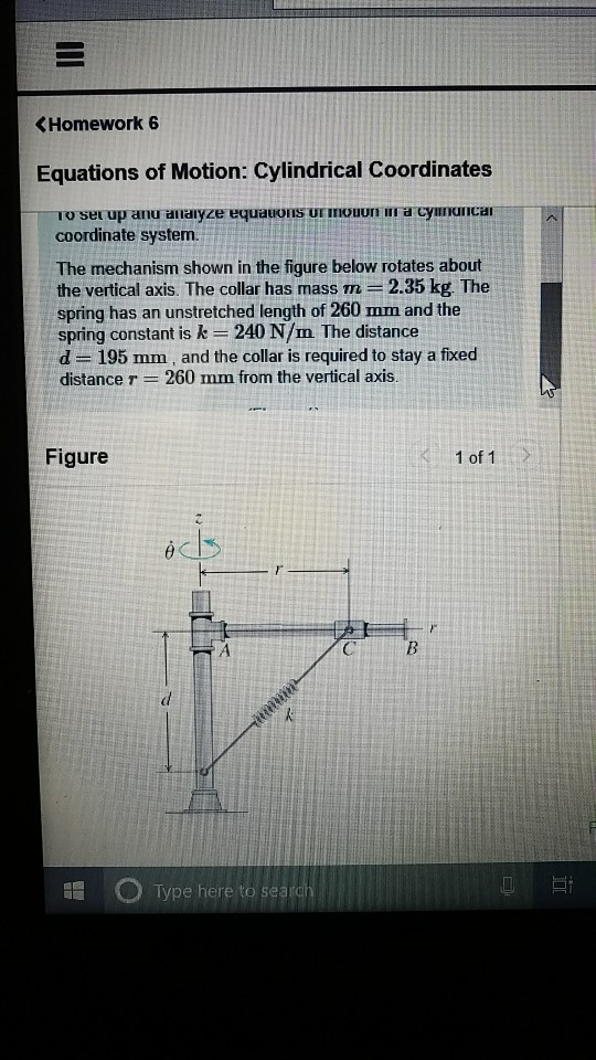 Solved Part B - The minimum required angular velocity | Chegg.com