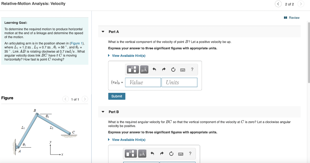 Solved Relative-Motion Analysis: Velocity 2 of 2 A Review | Chegg.com