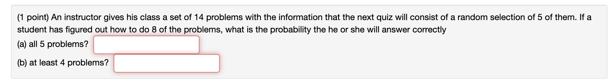 Solved (1 point) An instructor gives his class a set of 14 | Chegg.com