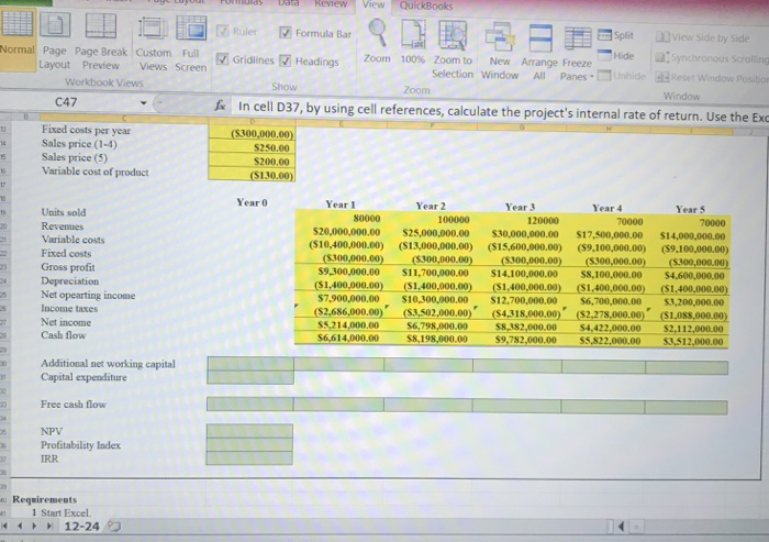 Solved Home Insert Page Layout Formulas Data Review File | Chegg.com