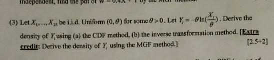 Solved (3) Let X,., X,, be i.t.d. Uniform (0,0) for some 0 > | Chegg.com