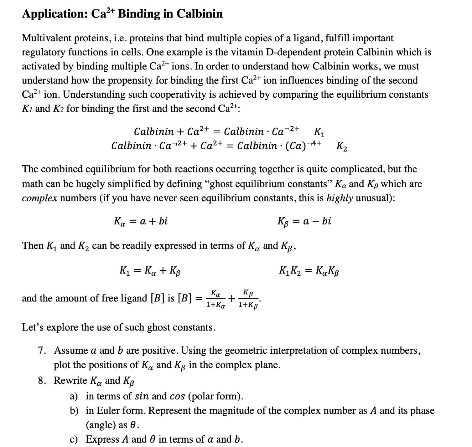 Solved Application: Ca2+ Binding in Calbinin Multivalent | Chegg.com