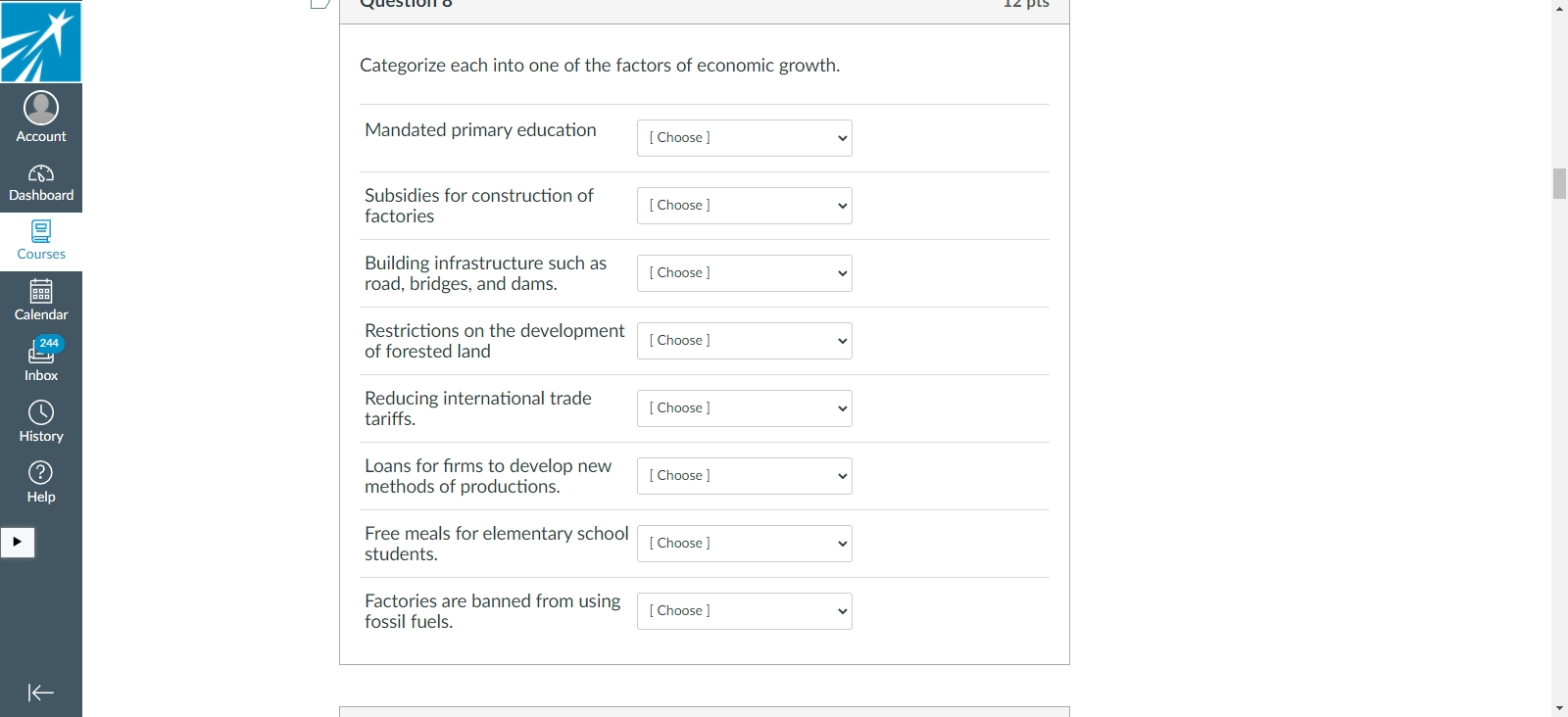 Solved Categorize each into one of the factors of economic | Chegg.com