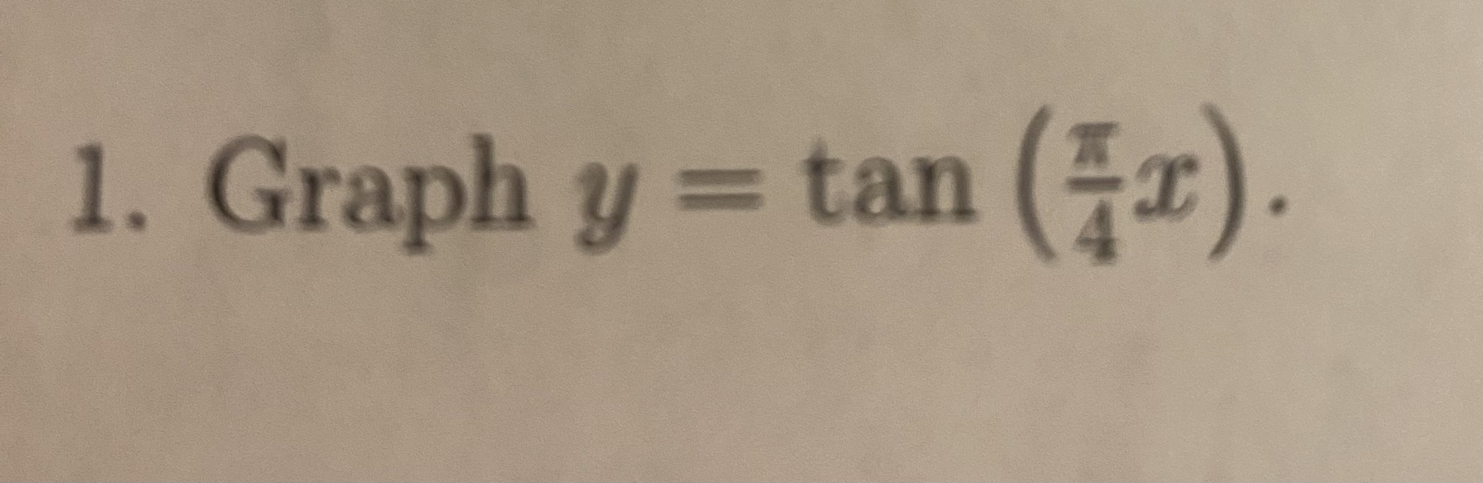 Solved 1. Graph y=tan(4πx). | Chegg.com