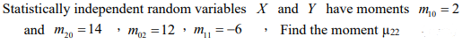 Solved Statistically independent random variables X and Y | Chegg.com