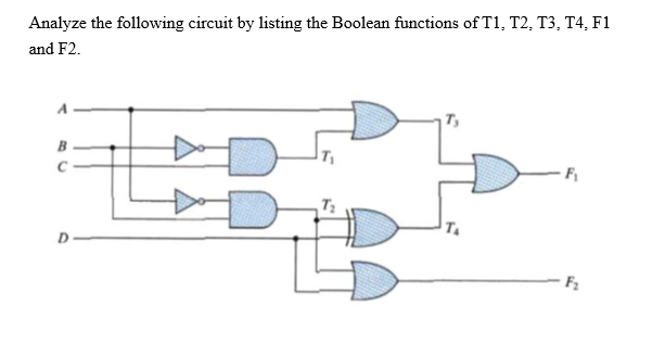 Solved Analyze the following circuit by listing the Boolean | Chegg.com
