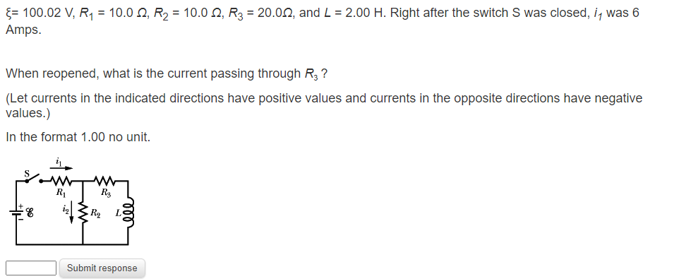 Solved {= 100.02 V, R1 = 10.0 2, R2 = 10.0 12, R3 = 20.012, | Chegg.com