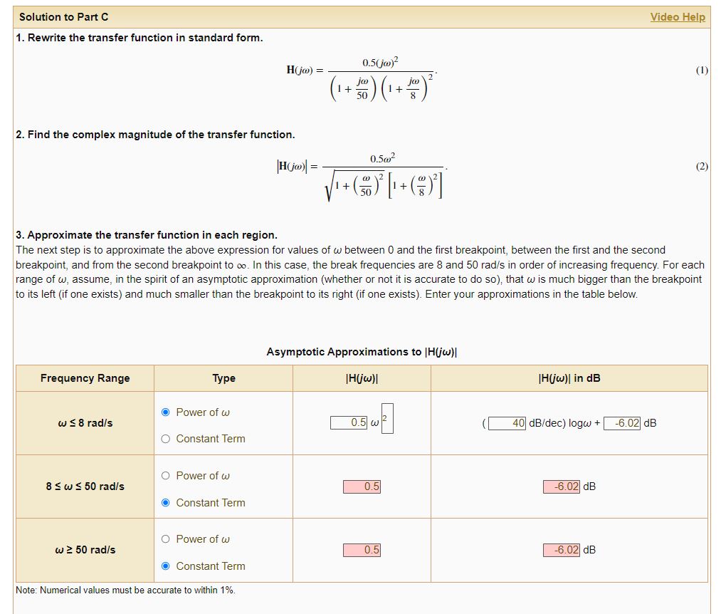 Solved 1. Rewrite the transfer function in standard form. | Chegg.com
