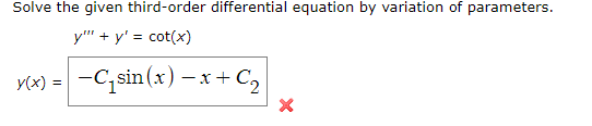 Solved Solve the given third-order differential equation by | Chegg.com