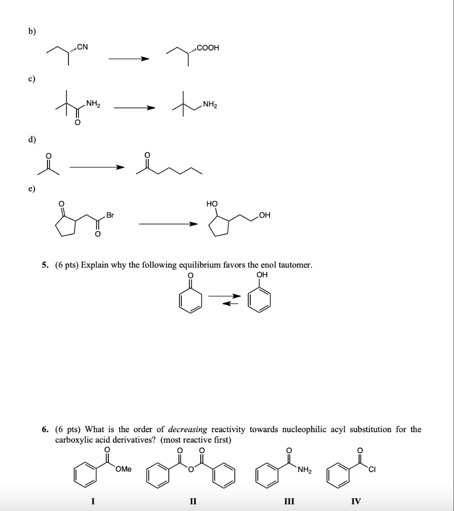 Solved b) CN „COOH c) too NH2 NH2 d) 요 e) HO Br ОН 5. (6 | Chegg.com