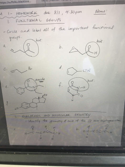 Solved Functional Groups Circle and label all of the | Chegg.com Solved Functional Groups Circle and label all of the | Chegg.com