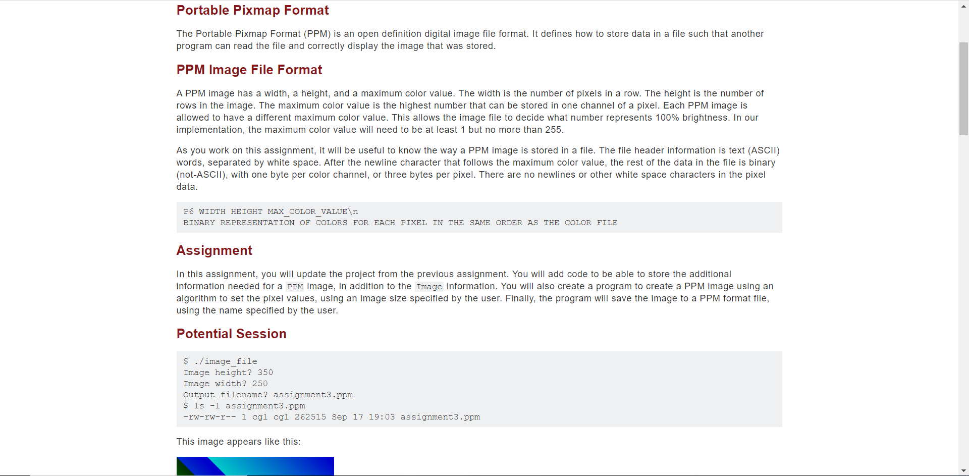 Portable Pixmap Format The Portable Pixmap Format | Chegg.com