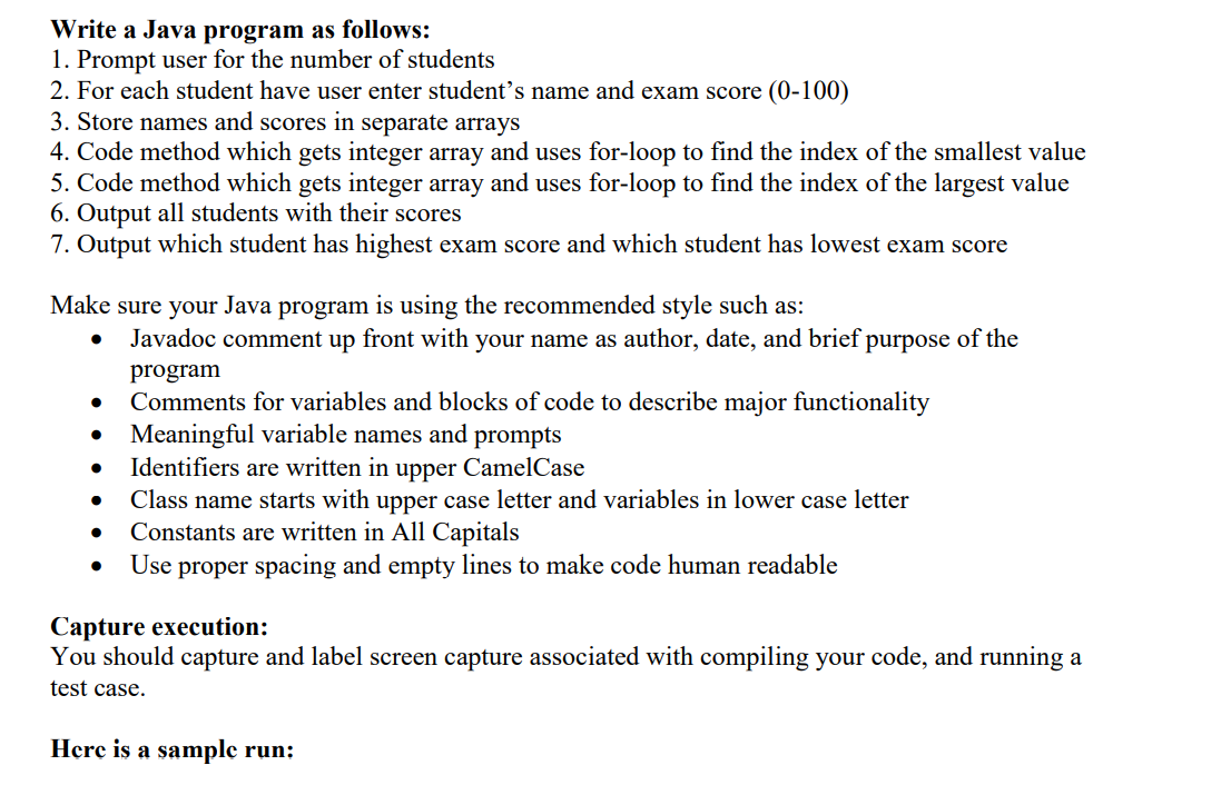 Solved Write A Java Program As Follows 1 Prompt User For 3888
