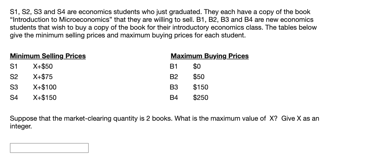Solved S1, S2, S3 and S4 are economics students who just | Chegg.com