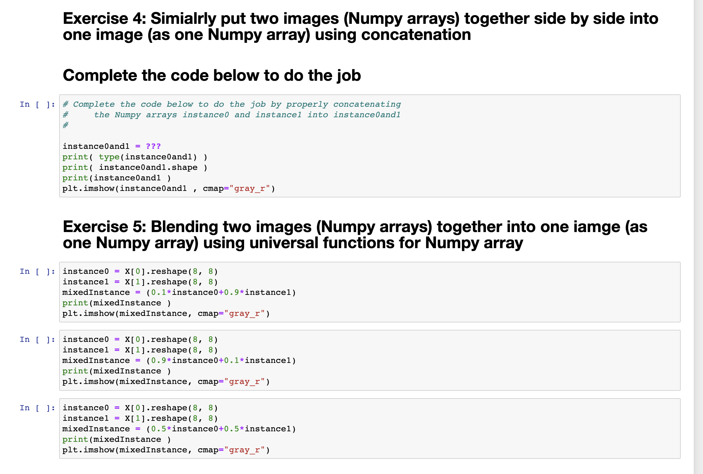 Solved I need help completing all the exercises, use the | Chegg.com