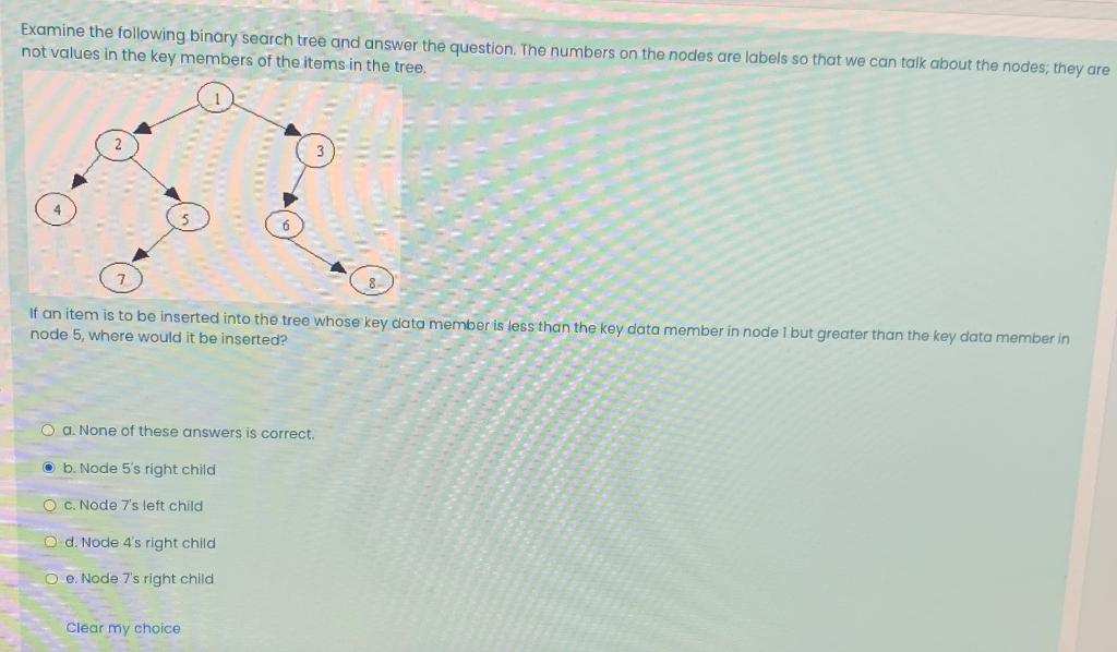 Solved Examine the following binary search tree and answer | Chegg.com