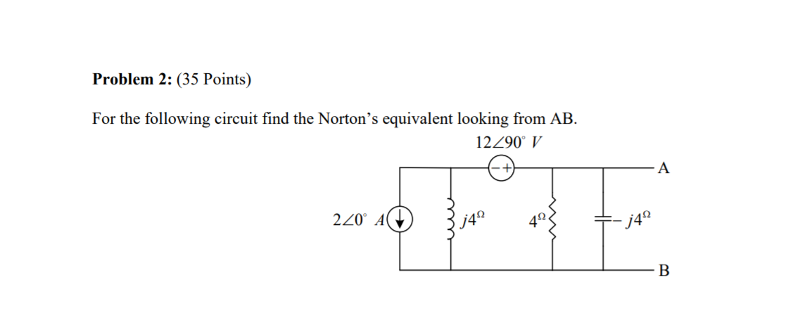 Solved Problem 2: (35 Points) For the following circuit find | Chegg.com