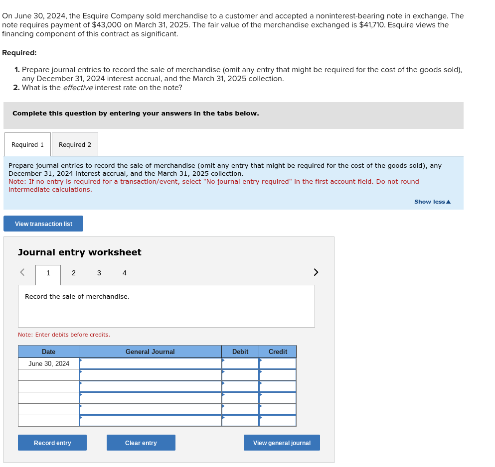 Solved Journal entry worksheet Record the interest accrual | Chegg.com