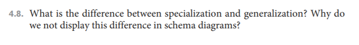 Solved 4.8. What is the difference between specialization | Chegg.com