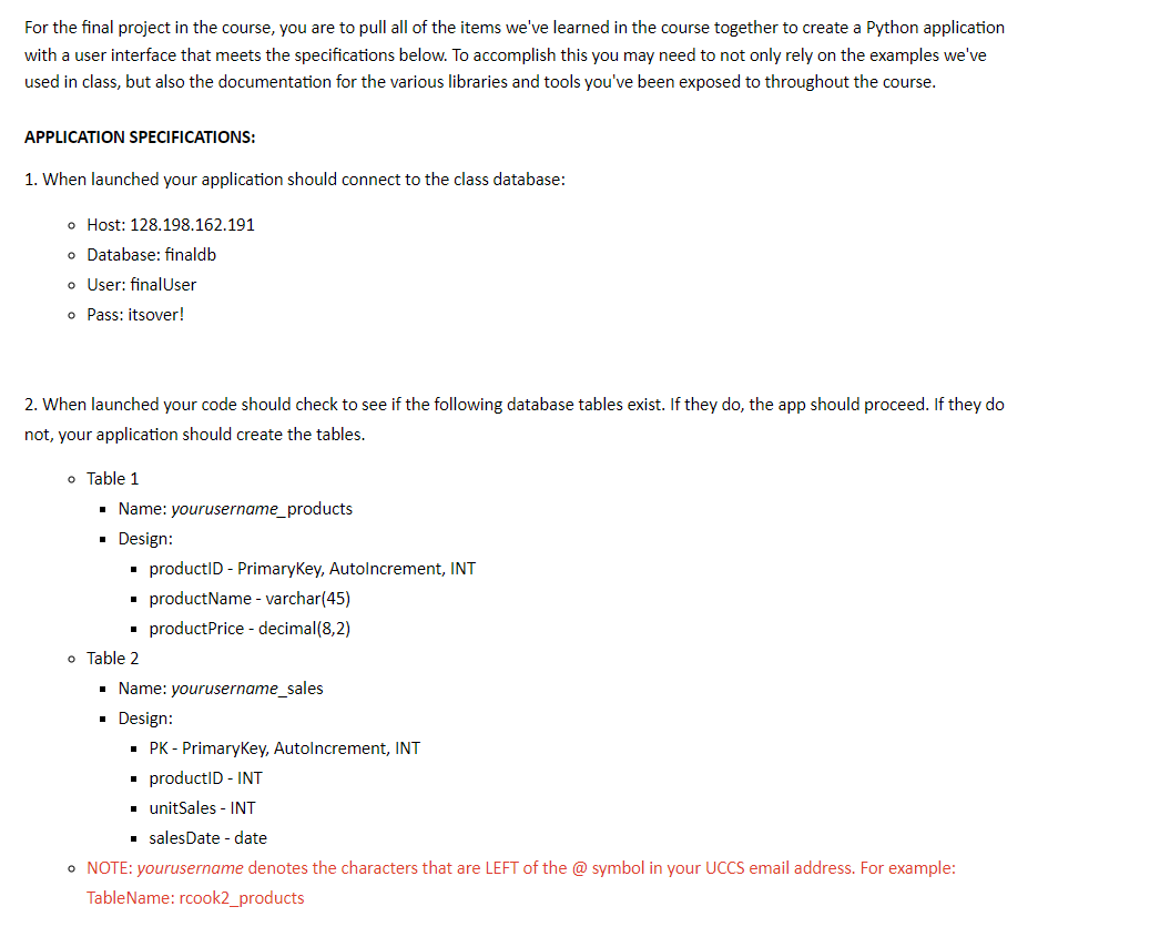Solved For the final project in the course, you are to pull | Chegg.com