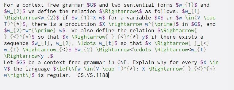 Solved For a context free grammar $G$ and two sentential | Chegg.com